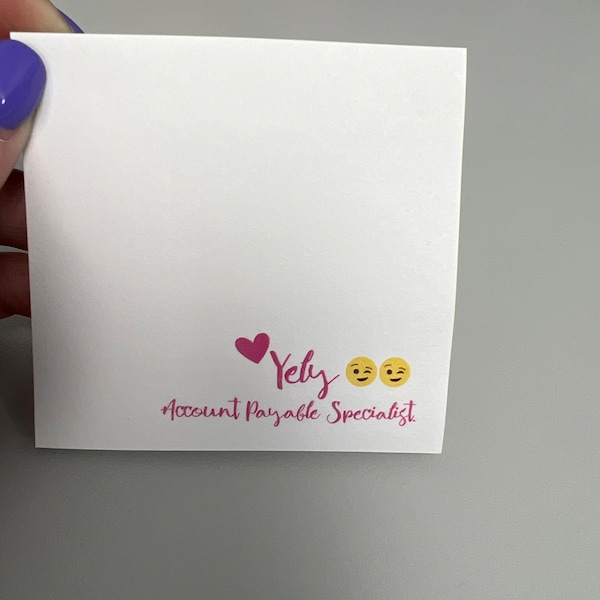 Personalized Sticky Notes With Cute Heart and Custom Name // 3"x3 ...