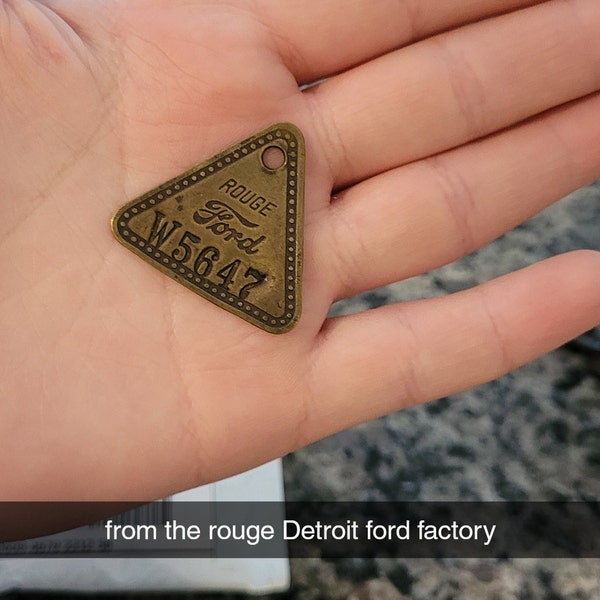 Vintage Brass Tag Ford Motor Company Rouge Plant Car Truck Auto Metal ...