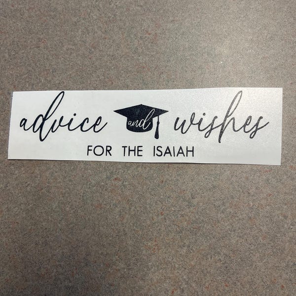 Advice and Wishes Decal Graduation Sticker Decals Personalized Custom ...