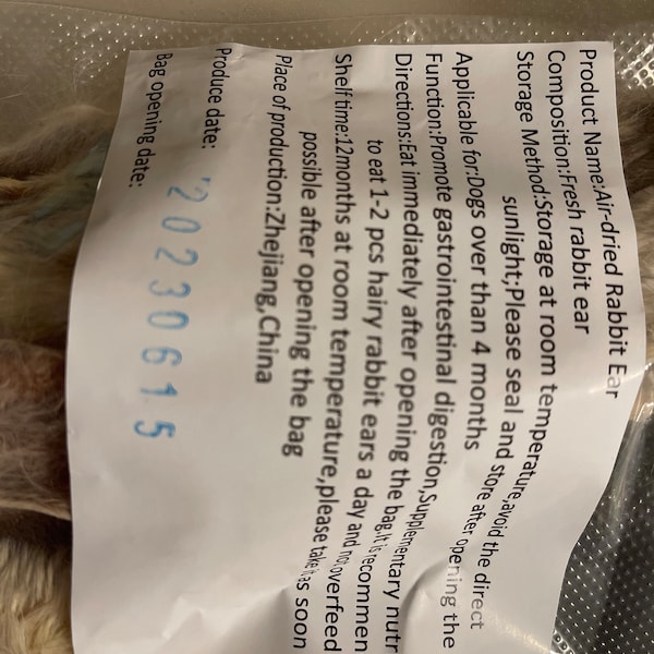 Natural Rabbit Ears, Dehydrated Air Dried Young Rabbit Ear , Hair on ...