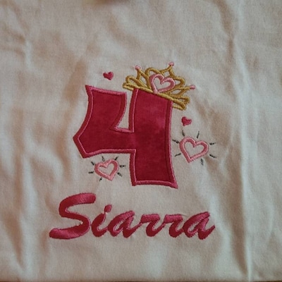 BX Princess Tiara Numbers Set 0-9 Applique Machine Embroidery Design ...