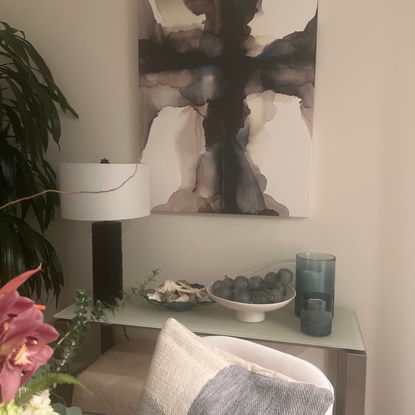 Large Abstract Painting Stretched Canvas Print 45 X 36 Wall Art Modern ...