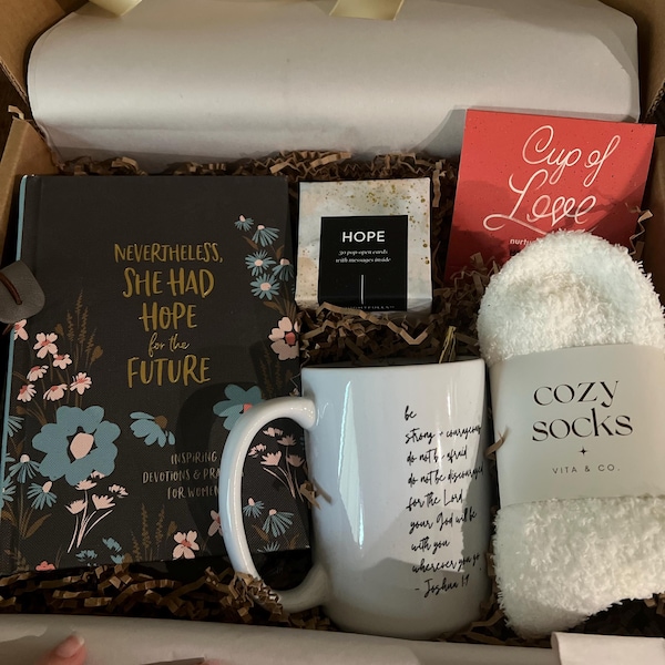 Christian Devotional Gift Box for Women, Thoughtful Hygge Gift Basket ...