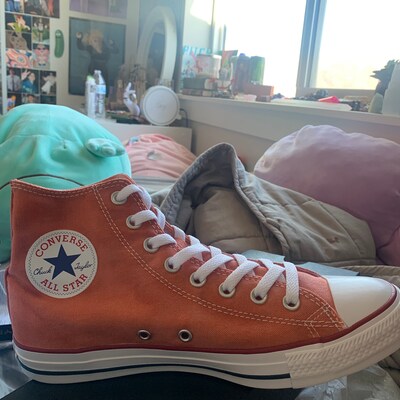 Custom Dyed Burnt Orange Converse All Star High Top Shoes - Etsy