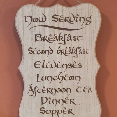 Scratch and Dent Sale Hobbit Daily Meals Engraved Plaque/sign. Very ...