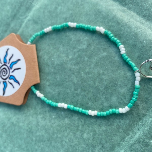 Wave Collection: Handmade Beaded Surf Necklace in Blue and White ...