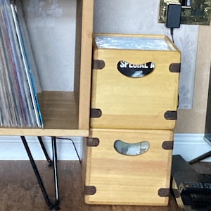 Wooden Record Box Handmade for 7 Inch Singles 45RPM 70 Vinyl's 22cm ...