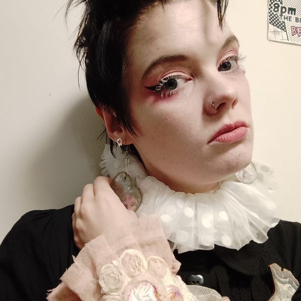 Jester Ruffle Tulle Collar Rainbow Clown Neck Ruff Choker Puffy ...