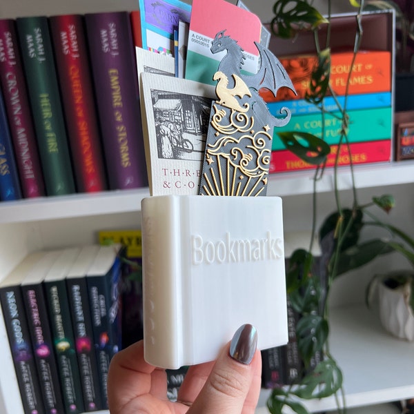 3D Printed Book Shaped Bookmark Holder | Bookmark Display | Book-style ...