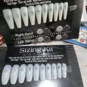 PRESS ON SIZING Kit, Nails Sizing Kit, Press on Nail Size Guide, No ...