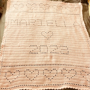 Crochet Baby Blanket Pattern, Princess Name, Personalised, Filet, UK ...