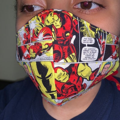 Face Mask, Marvel Avengers Superhero, Adult Kids, Reversible 2 Layer ...