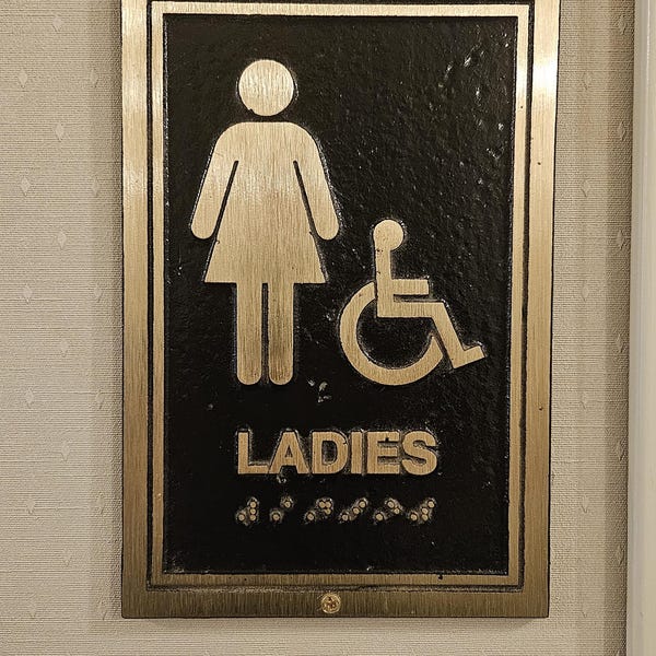 Ladies and Gentlemen Restroom Sign Set: Door or Wall Sign, Contemporary ...