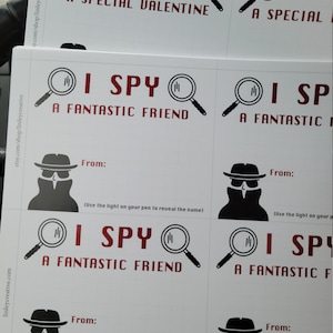 Printable Invisible Ink Pen Valentine, Secret Agent Cards, I Spy School ...