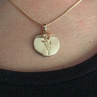 Rose Flower Floral Hand Gesture Sign Disk Pendant Necklace - Etsy