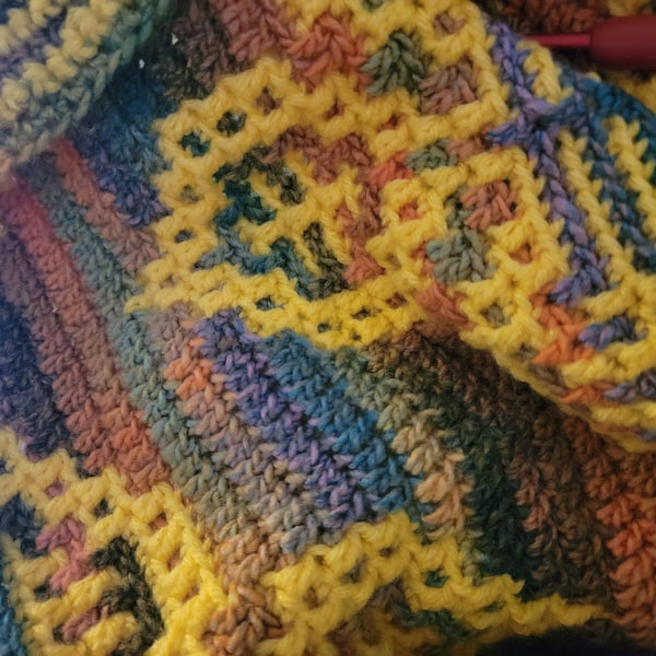 Mosaic Crochet Pattern # 53 Chart With WRITTEN ROW REPEATS - Boho ...