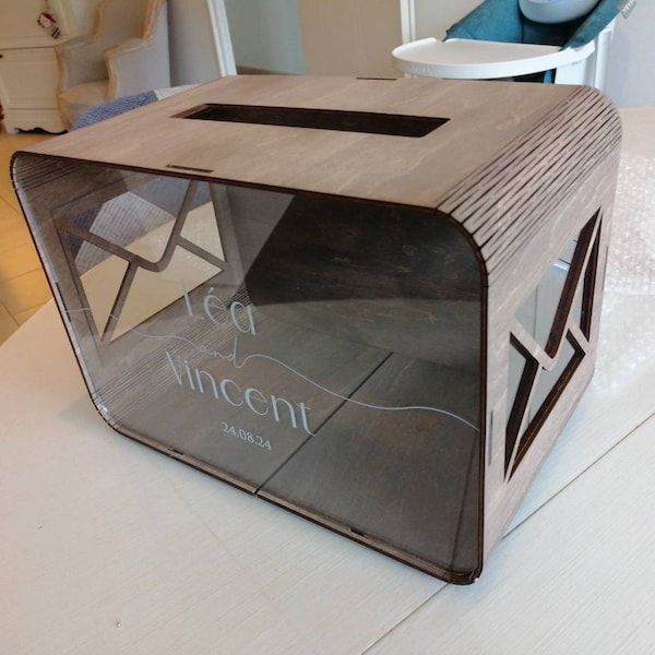 Crafted Memories, Personalized Wood and Acrylic Card Box for Your ...