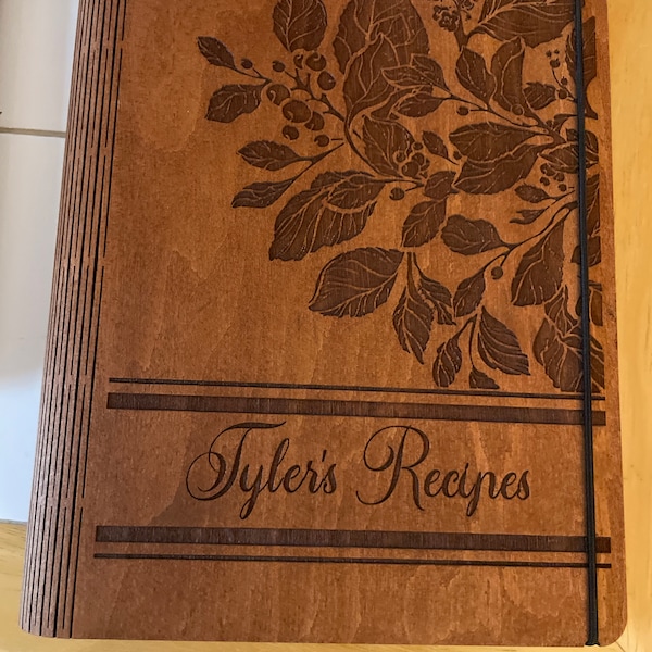 Personalized Wooden Recipe Book: Engraved Family Cookbook Christmas ...