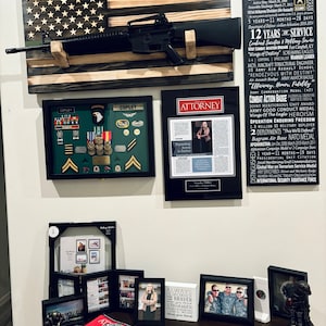 Rustic American Flag Gun Rack. Compound Bow Rack With Military Logo ...