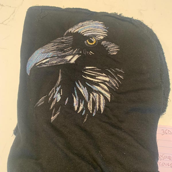 Mystical Raven Embroidery Design – Realistic Crow Head, Fill Stitch for ...