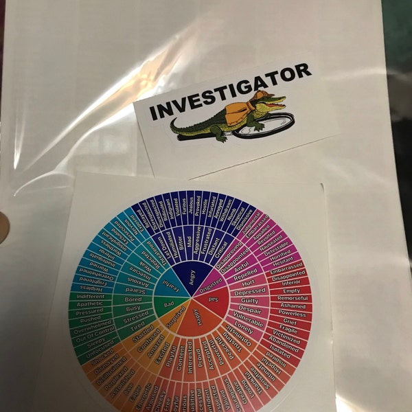 Feelings Wheel Sticker, Emotions Wheel Sticker, "counselor Therapist ...