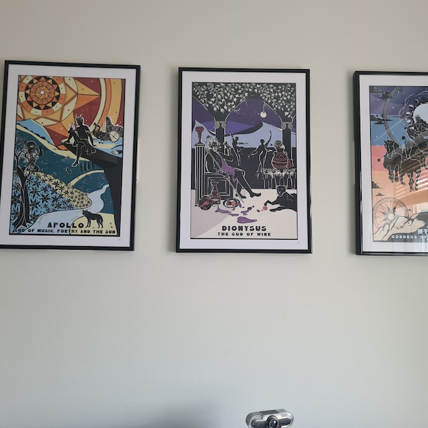 Icarus Greek Mythology Print, Graphic Minimalist Wall Art, the Fall of ...