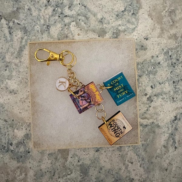 Mini Book Keychain | Unique Customizable Handmade Book Charm for Book ...