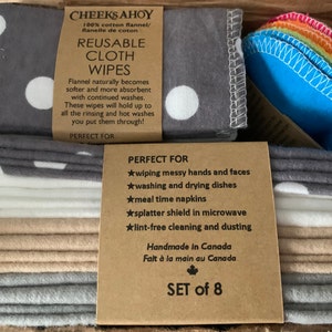 Reusable CLOTH WIPES Set of 30 8x8 100% Cotton | Etsy