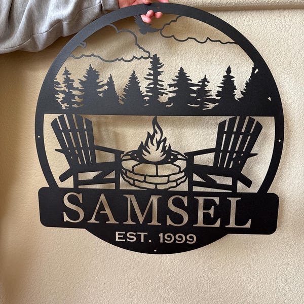 Metal Outdoor Sign | Custom Campfire Sign | Camper Decor | Personalized ...