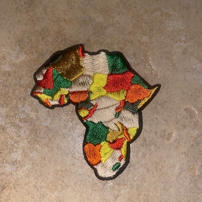 Beautiful Embroidered Africa Map Patch Iron-on African Applique Patch ...