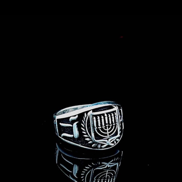 Silver Menorah Ring, Magen David Ring, Handmade Jewish Star Ring ...