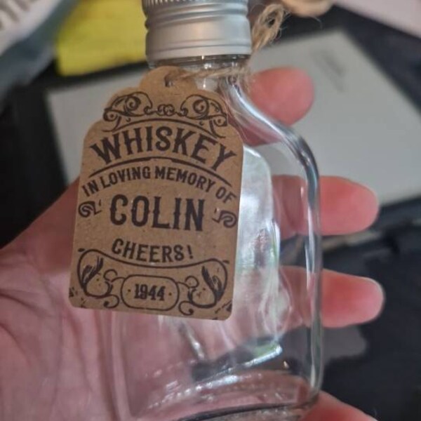 Personalised Funeral Shot Favours Take a Shot Whiskey Fillable Memorial ...
