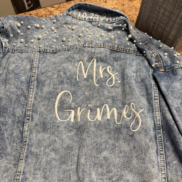 Bride Jean Jacket, Personalized Bridal Jean Jacket, Bride Denim Jacket ...