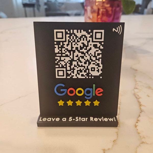 Custom Qr Stand W/ Business Card Holder and NFC Chip - Etsy