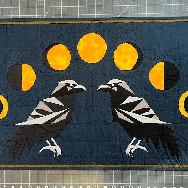 FPP - Crows and Moon Phases Quilt Block - Foundation Paper Piece - Etsy