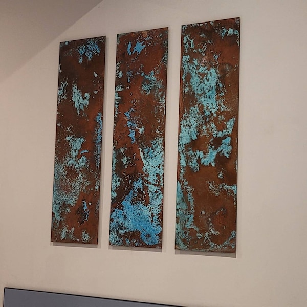 Copper Artistic Pictures, Wall Decor Copper, Large Abstract Copper Art ...