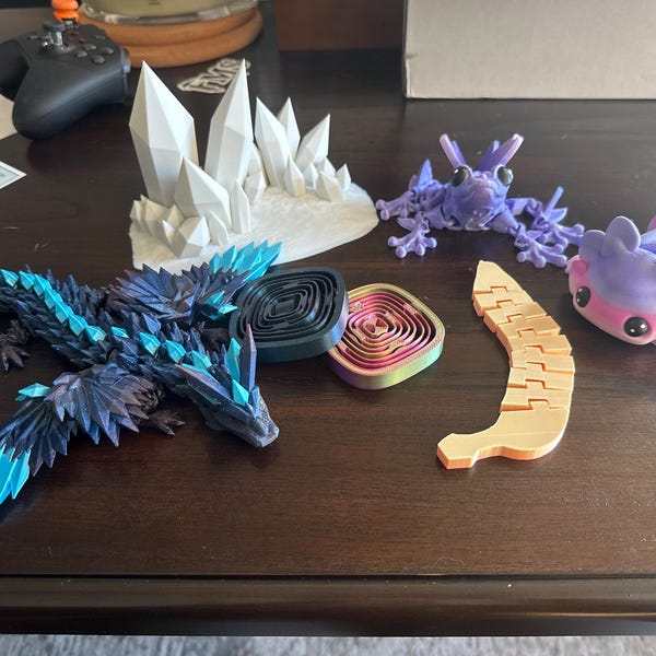 12" Dragon Fidget Toy, Colored 3d Articulated Dragon, Flexible Dragon ...