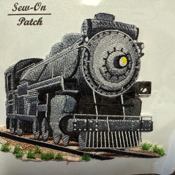 Steam Engine Scene Train Locomotive Embroidered Patch Comes in 2 Sizes ...