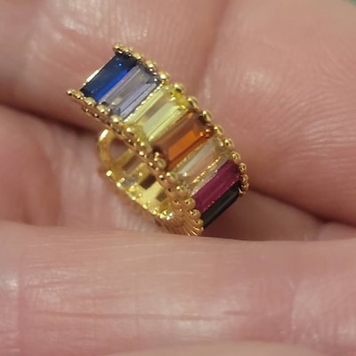 18K Gold Filled Colorful Enamel Hoops Earrings,neon Enamel Huggie Hoops ...