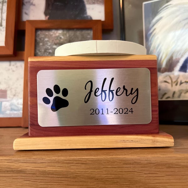 Metal Name Plate for Pet Urn Engraved Name Plaque for Dog Cat Ash Box ...