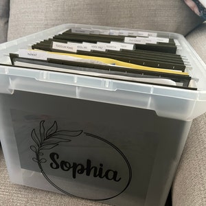 Kids File Box Memory Box Milestone Tote School - Etsy