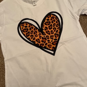 Leopard Printing Heart Shirt, Love Shirt, Love T-shirt, Valentines Day ...
