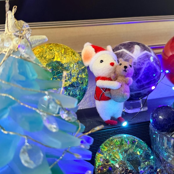 Needle Felted Mouse Christmas Ornament, Wool Figurine - Etsy