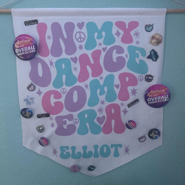 Personalized Dance Pin Pennant Banner, Custom Pin Collection Display ...