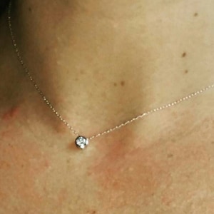 Single Diamond Necklace, Solitaire Diamond Necklace, Small Diamond ...