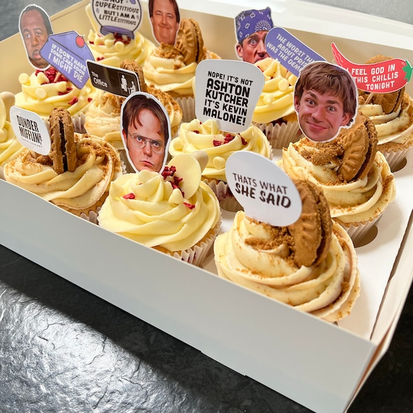 THE OFFICE Cupcake Toppers Pack of 16 the Office, Birthday Cupcake ...