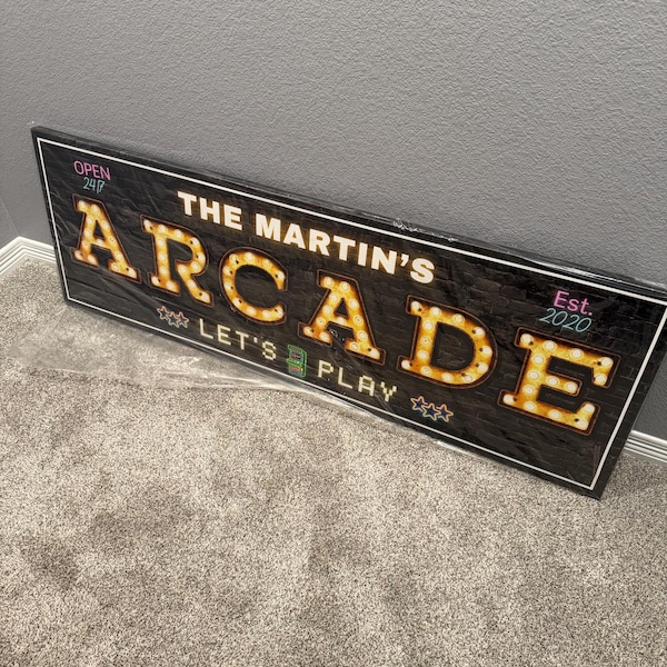 Arcade Signs, Personalized Game Room Wall Decor, Custom Marquee Arcade ...