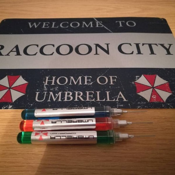 Resident Evil Umbrella Corporation Auto Injector Syringe Prop Set. - Etsy