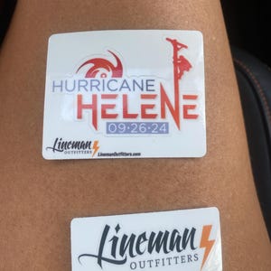Hurricane Helene 2024 Hard Hat Decal, Storm Chaser, Power Lineman ...