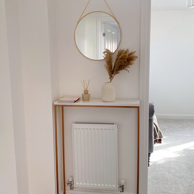 Metal Console Table Radiator Cover With Mild Steel Frame With Quartz ...